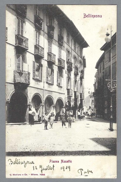 BELLINZONA, PIAZZA NOSETTO, ANIMATA CON BIMBI, 0 1909 (Gebraucht) in ...