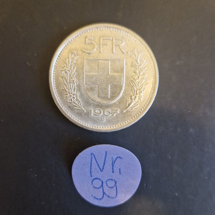 Silbermünze 5 Franken 1967 B (Gebraucht) in Stans für CHF 11 – mit Lieferung auf Ricardo kaufen
