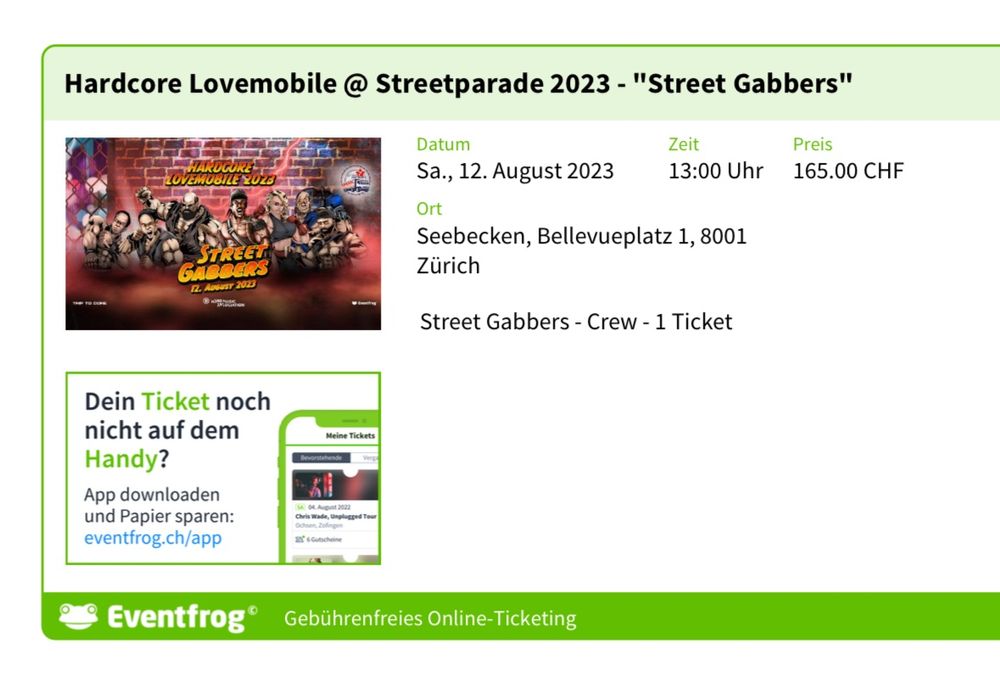 Streetparade Ticket | Kaufen auf Ricardo
