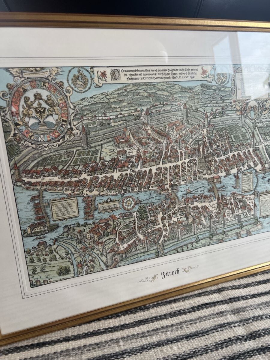 Plan der Staat Zürich on Josen Murer annc 1576 lithography (Gebraucht ...