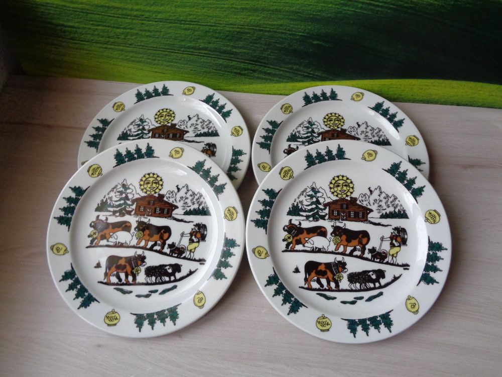 4 APPENZELLER ALPAUFZUG SENN KUH BLÄSS FONDUETELLER SENNTUM (Gebraucht) in Henggart für CHF 38 ...