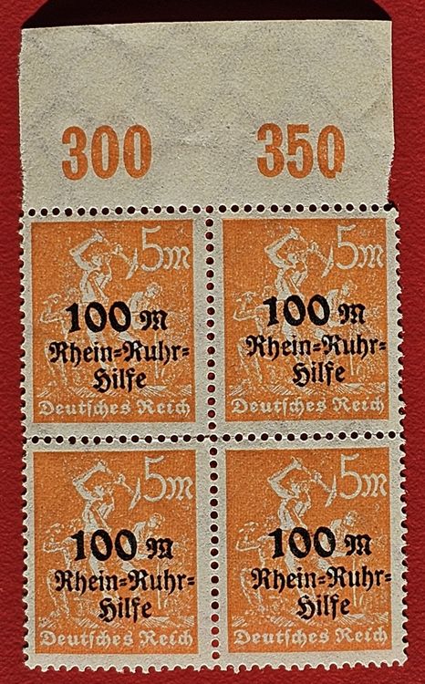 DEUTSCHES REICH INFLATION RHEIN RUHR HIL. VIERERBLOCK 1923** (Neu (gemäss Beschreibung)) in ...