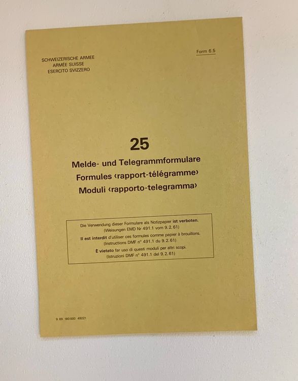Schweizer Armee, Melde-und Telegrammformulare 6.5 | Kaufen auf Ricardo