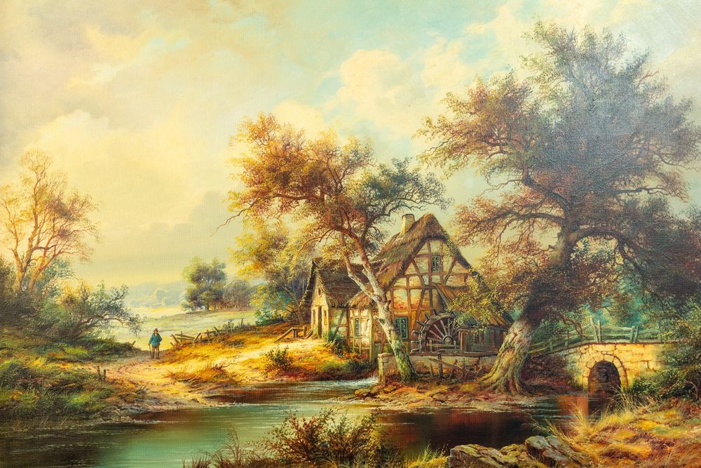 Heinz Stienen - Romantische Landschaft Ölgemälde mit Urkunde | Kaufen ...