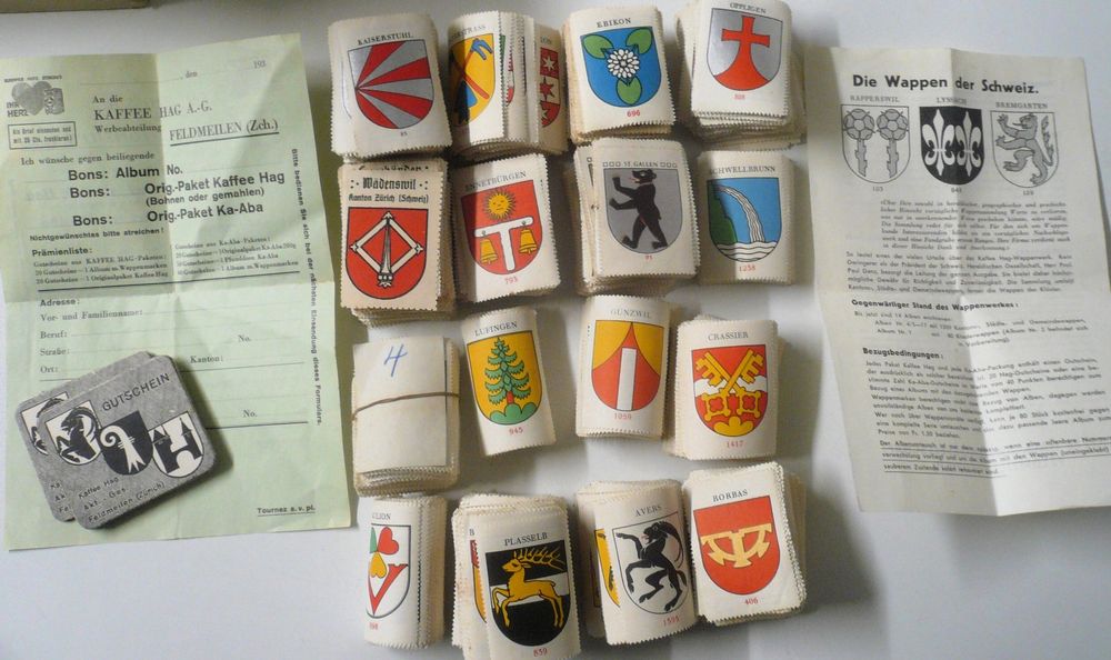 Wappen der Gemeinden der SCHWEIZ, KaffeeHaagSammelbildli (Gebraucht) in Oberhofen am Thunersee ...