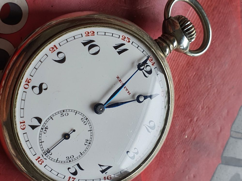 248 Zenith Taschenuhr Bahnhof Red Logo HA traumhaft | Kaufen auf Ricardo