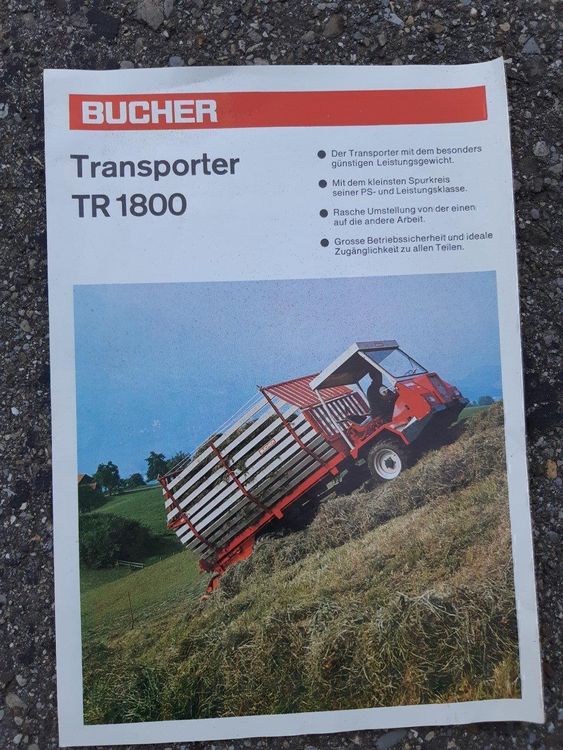 Prospekt Bucher TR1800 Transporter (D'occasion) à Dürnten pour CHF 30 ...