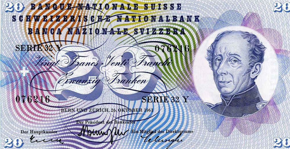 Schweiz 20 Franken vom 26.10.1961 XF Serie 32Y | Kaufen auf Ricardo