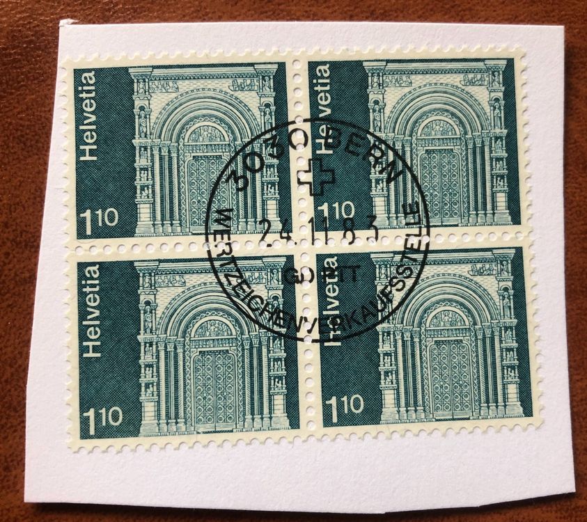 4 er Block Nr.535 mit Papier Stempel Bern (Gebraucht) in Aarau für CHF 0.5 – mit Lieferung auf ...