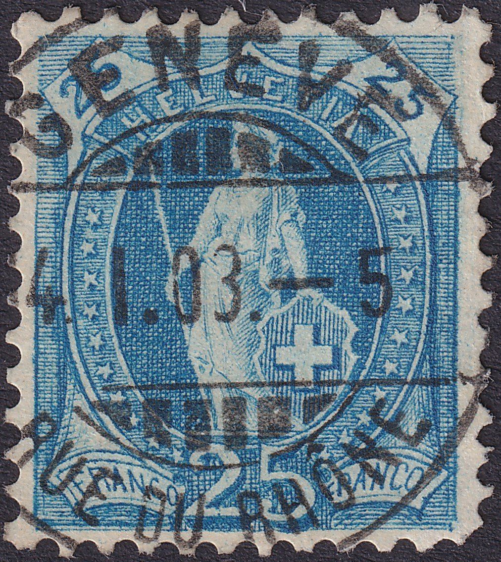 73E (Stehende) mit idealem Vollstempel GENEVE: 4.JAN.1903 (Gebraucht) in Sursee für CHF 3.5 ...
