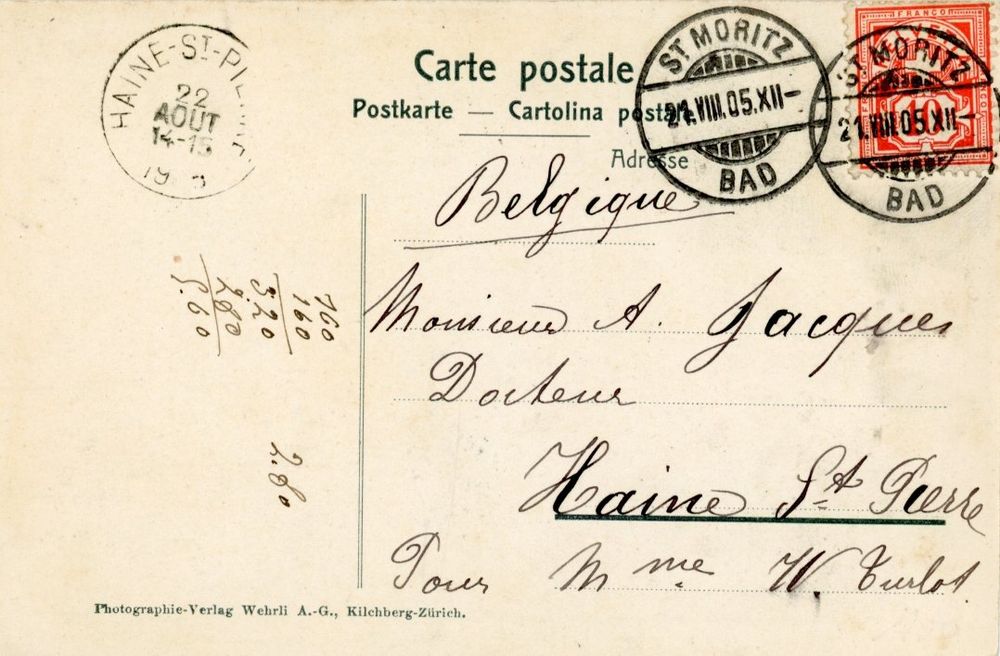 St. Moritz - Dorf GR - Der schiefe Turm um 1905 (Gebraucht) in ...