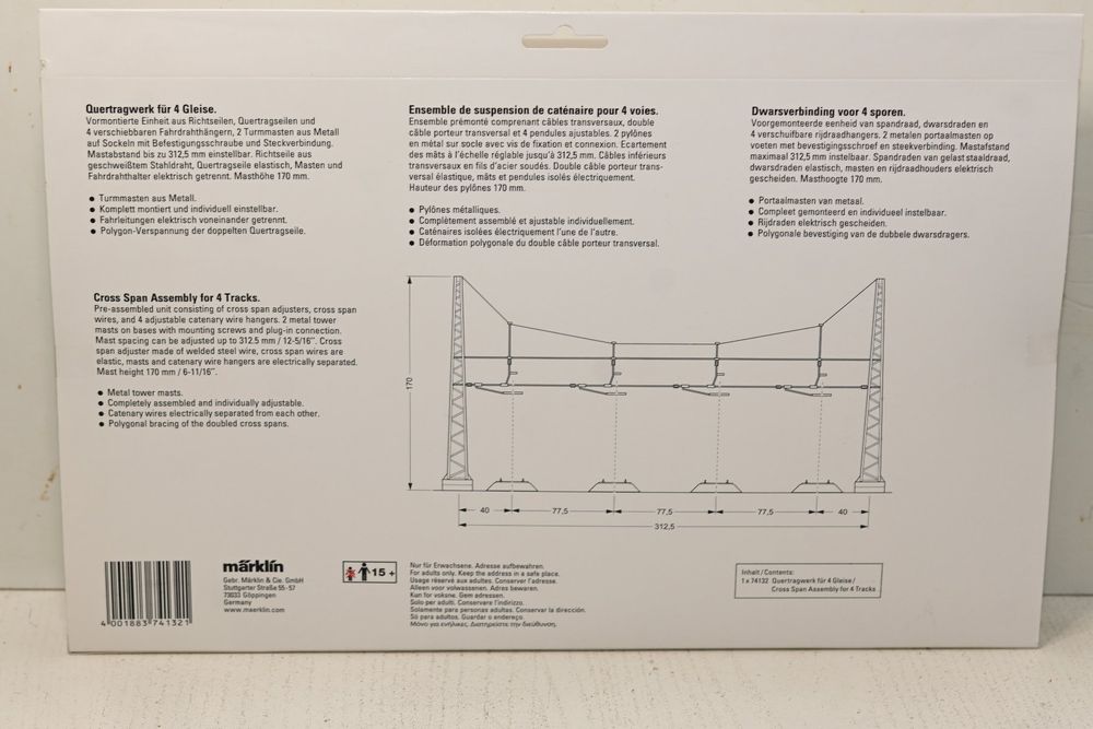 Quertragewerk für 4 Geleise Märklin 74132 HO/AC | Kaufen auf Ricardo