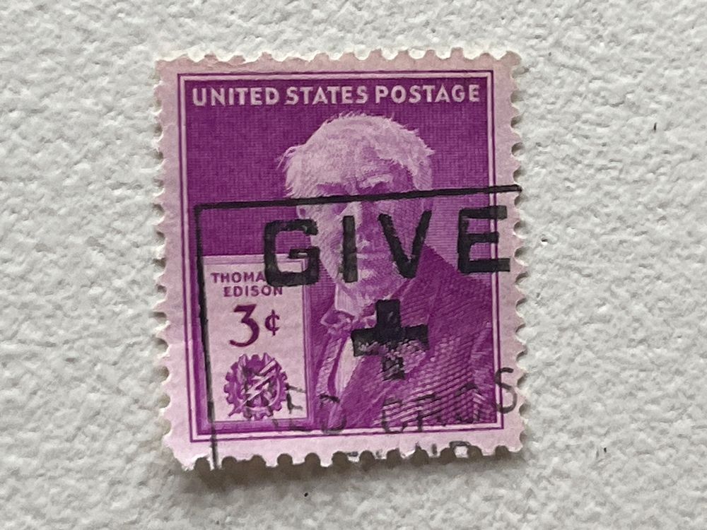 US Briefmarke Thomas Edison 3 Cent GIVE Stempel | Kaufen auf Ricardo