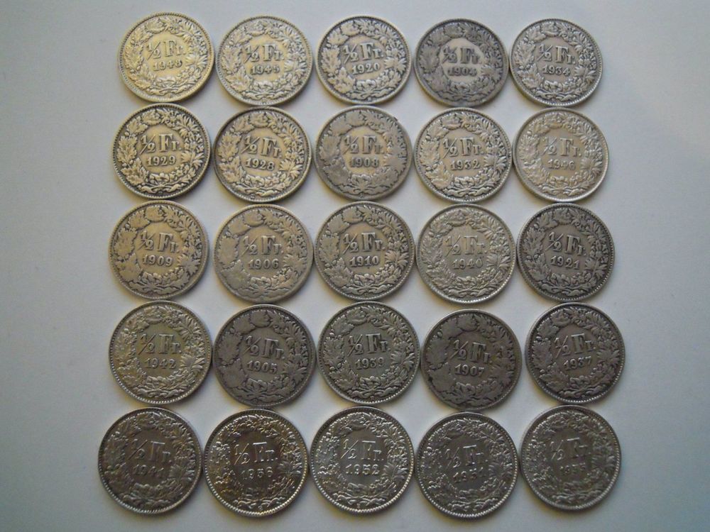 25 x 50 Rp. silber (Gebraucht) in Kriegstetten für CHF 44.5 – mit Lieferung auf Ricardo kaufen