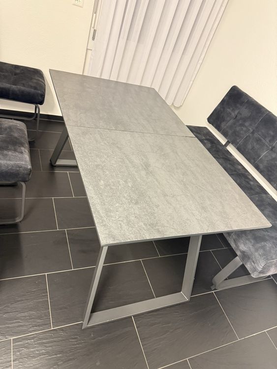Moderner Esstisch ausziehbar, Anthrazit, 160-220 x 90cm (Gebraucht) in ...
