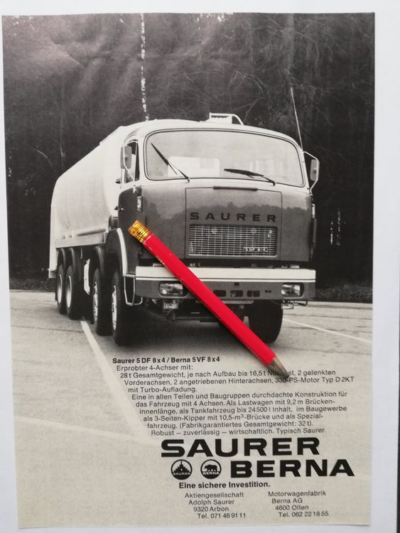 Saurer Werbung (Gebraucht) in Höfen b. Thun für CHF 11 – mit Lieferung auf Ricardo kaufen