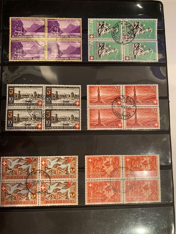 Bundesfeiermarken Viererblocks 1938-1948 | Kaufen auf Ricardo