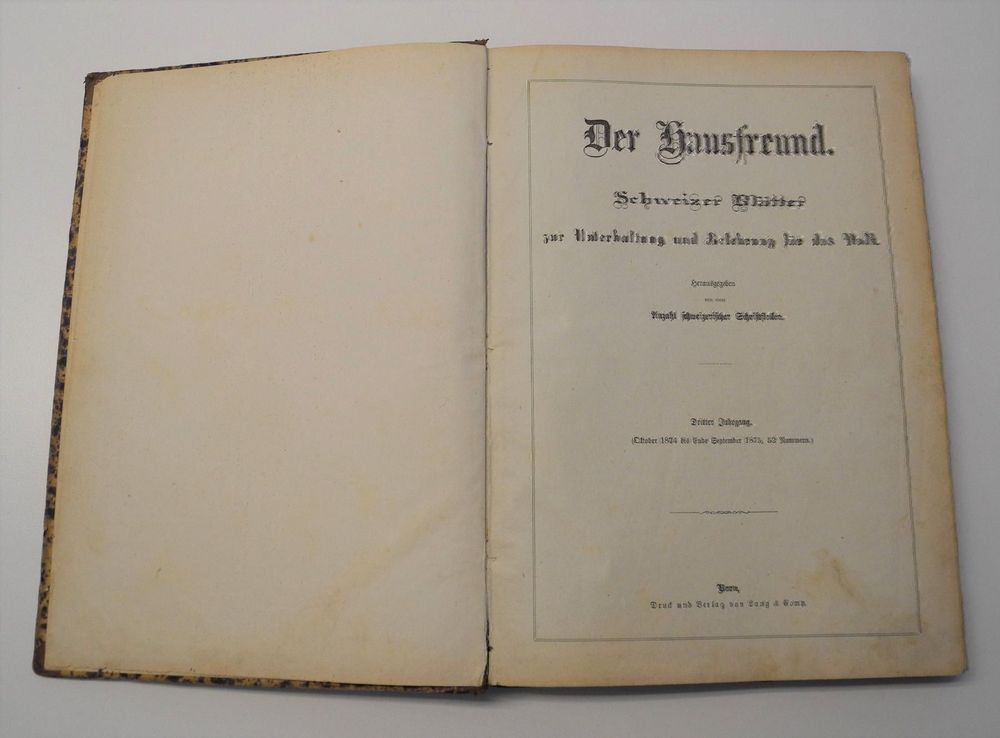 Der Hausfreund 52 Nrn Zur Unterhaltung Antik 1874-1875 (Gebraucht) in Wünnewil für CHF 40 – mit ...