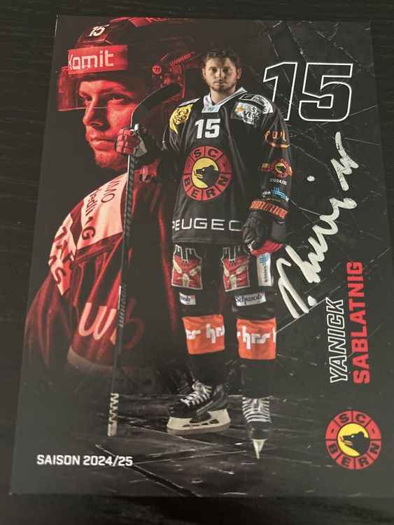 Signierte Sammelkarte Yanick Sablatnig SCB Saison 2024/25 (Neu (gemäss ...
