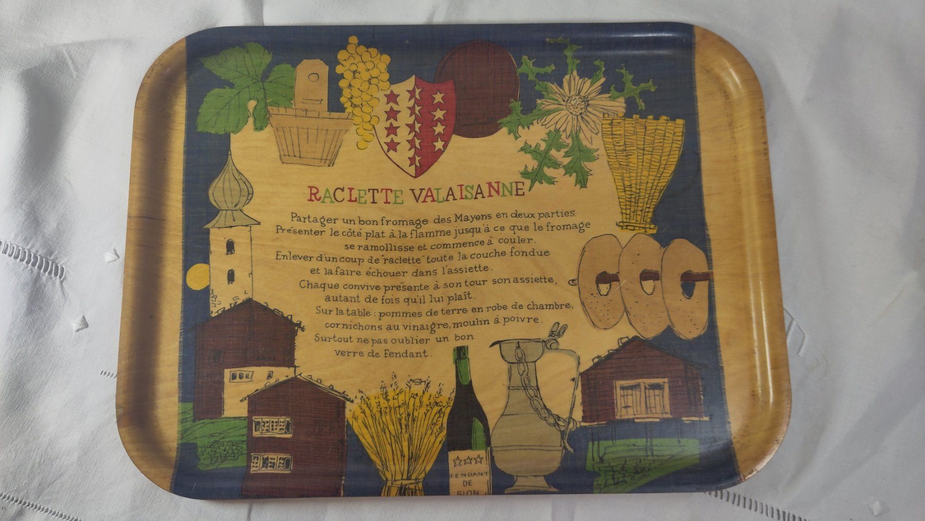 Rare plateau vintage Suisse "Raclette Valaisanne" (D'occasion) à Botyre ...