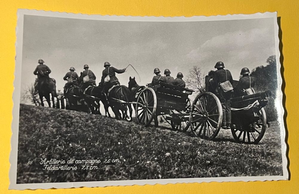 Feldartillerie 7.5cm, seltene Postkarte Schweizer Armee (Gebraucht) in ...