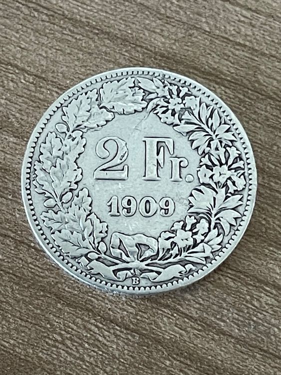 2 Franken Schweiz 1909 Silber (Gebraucht) in Schlossrued für CHF 8 – mit Lieferung auf Ricardo ...