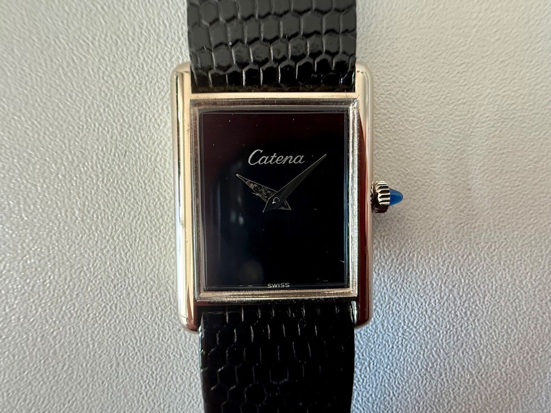 CATENA Tank type, MEDIUM, white gold plated, Mechanical (Neuf avec ...