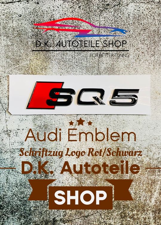 Audi SQ5 Emblem Schriftzug Logo NEU in Rot/Schwarz glänzend | Kaufen ...