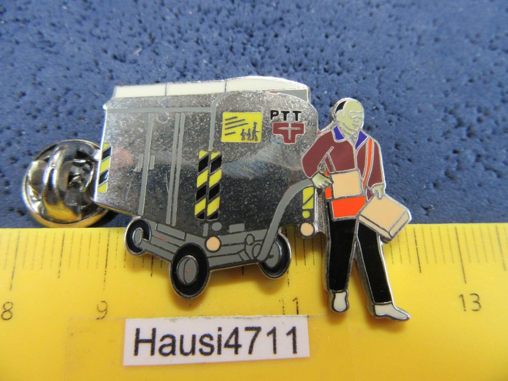 POST PIN ELKRO-POST-WAGEN SILBRIG BRIEFTRÄGER 35X30mm (Gebraucht) in ...