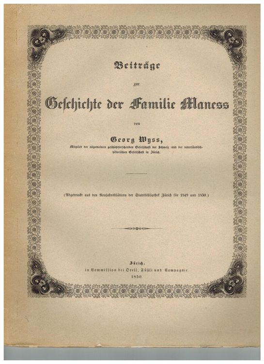 Geschichte der Familie Maness (Gebraucht) in Biel-Benken BL für CHF 50 ...