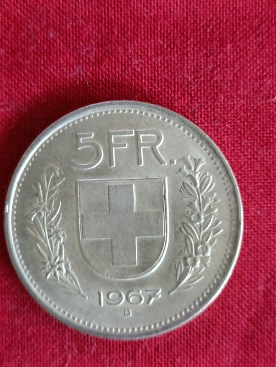 5 Franken - 1967 - Schweiz - Silber (Gebraucht) in Emmenbrücke für CHF 11 – mit Lieferung auf ...