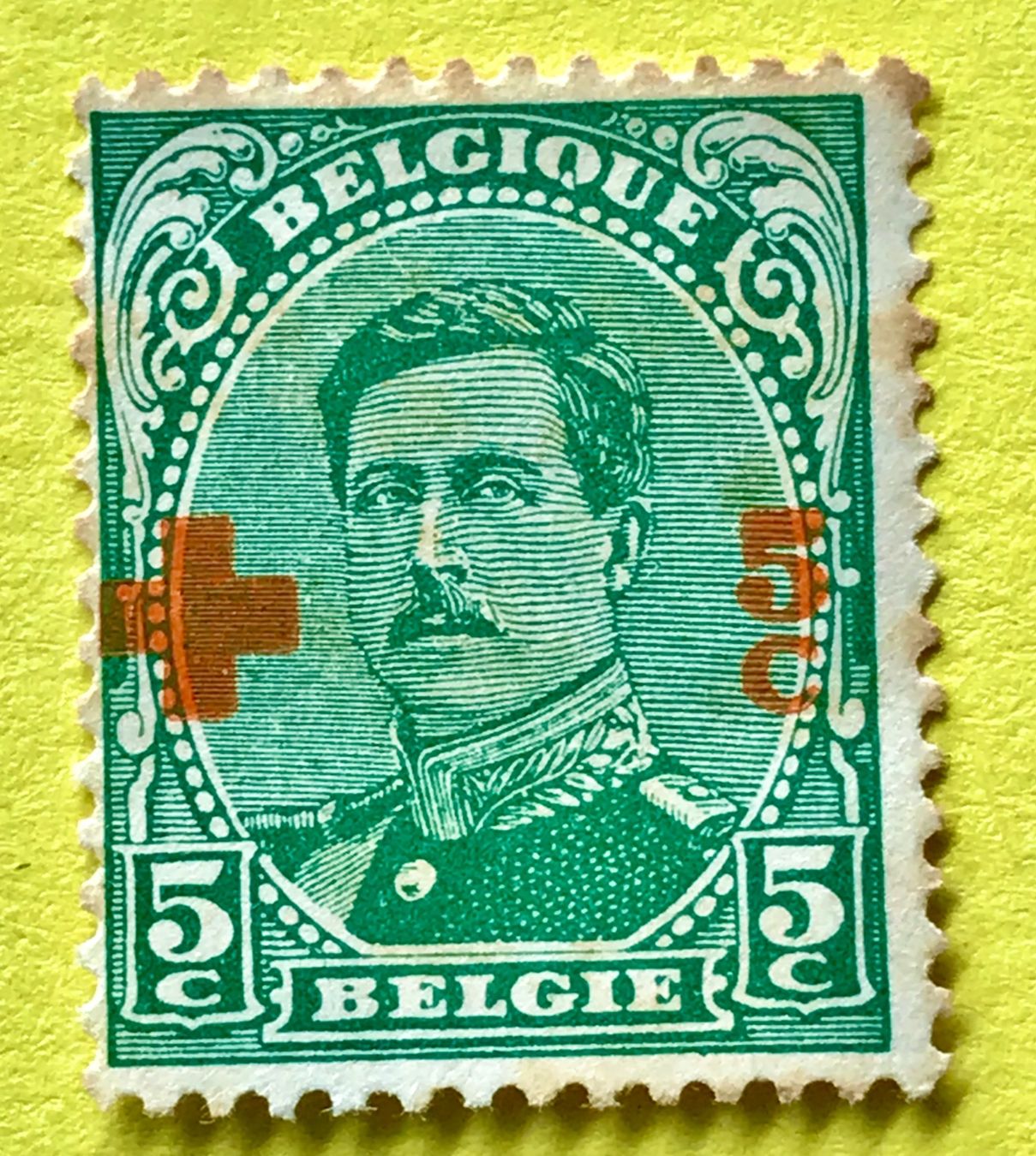 Briefmarken aus Belgien König Albert I., mit Aufdruck (Gebraucht) in ...