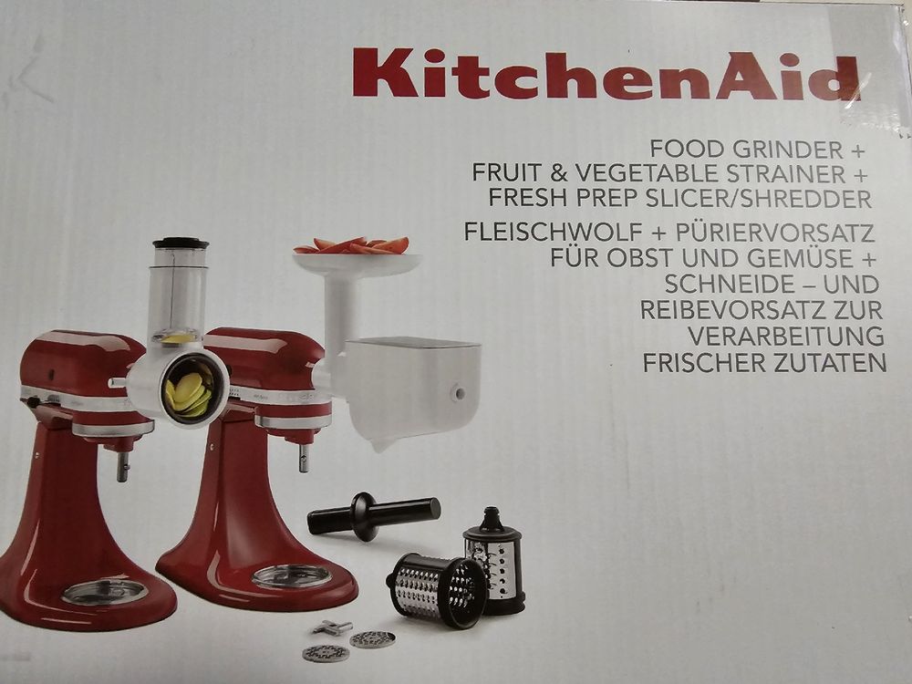 NEU KitchenAid 5KSM2FPPC Fleischwolf Pürieren Gemüse SET (Neu und ...