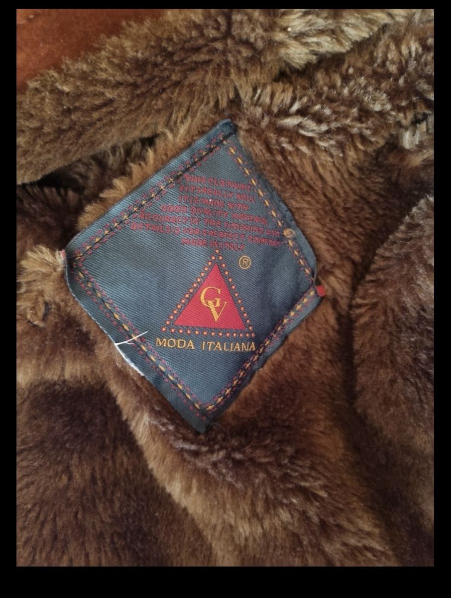 Gruppo V Winterjacke warm Lederjacke Fell vintage italian (Gebraucht ...