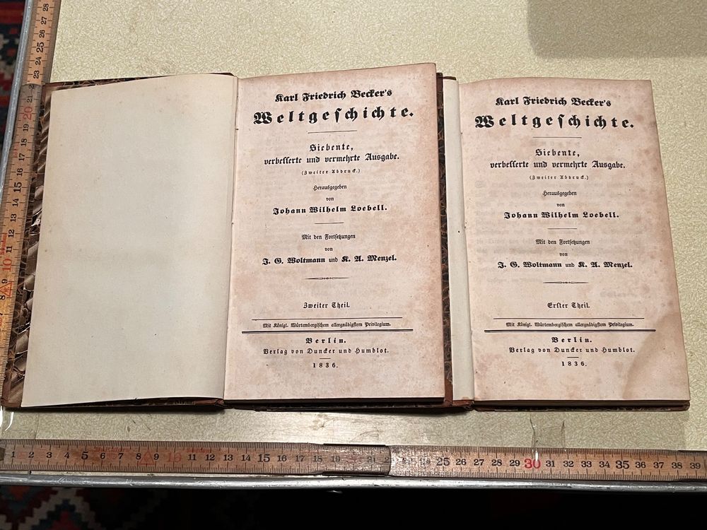 buch, beckers, weltgeschichte 1&2, berlin 1836 (Gebraucht) in Emmenmatt ...