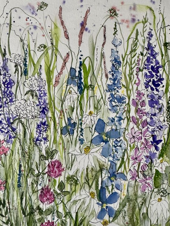 Aquarell "Sommerwiese", Unikat, handsigniert (Gebraucht) in Lanzenhäusern für CHF 30 – mit ...