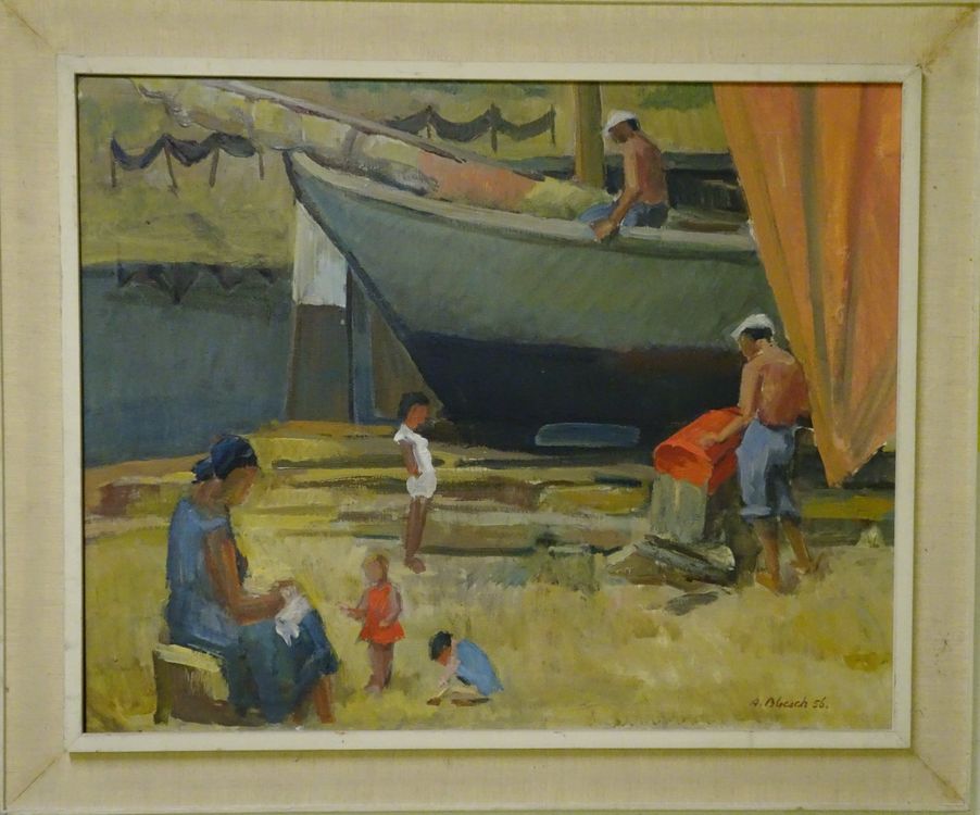 Oelbild, Schiff , Alfred Bloesch 1956 | Kaufen auf Ricardo
