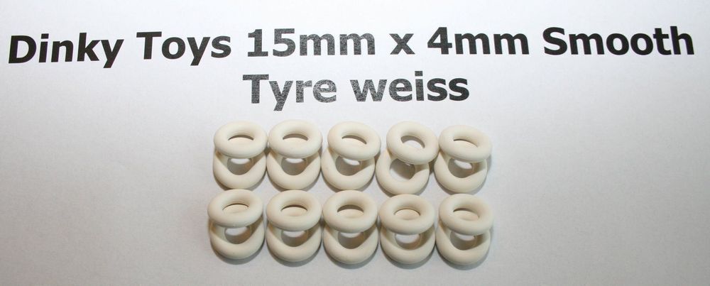 Dinky Toys 15mm x 4mm Smooth Tyre weiss (Neu (gemäss Beschreibung)) in ...
