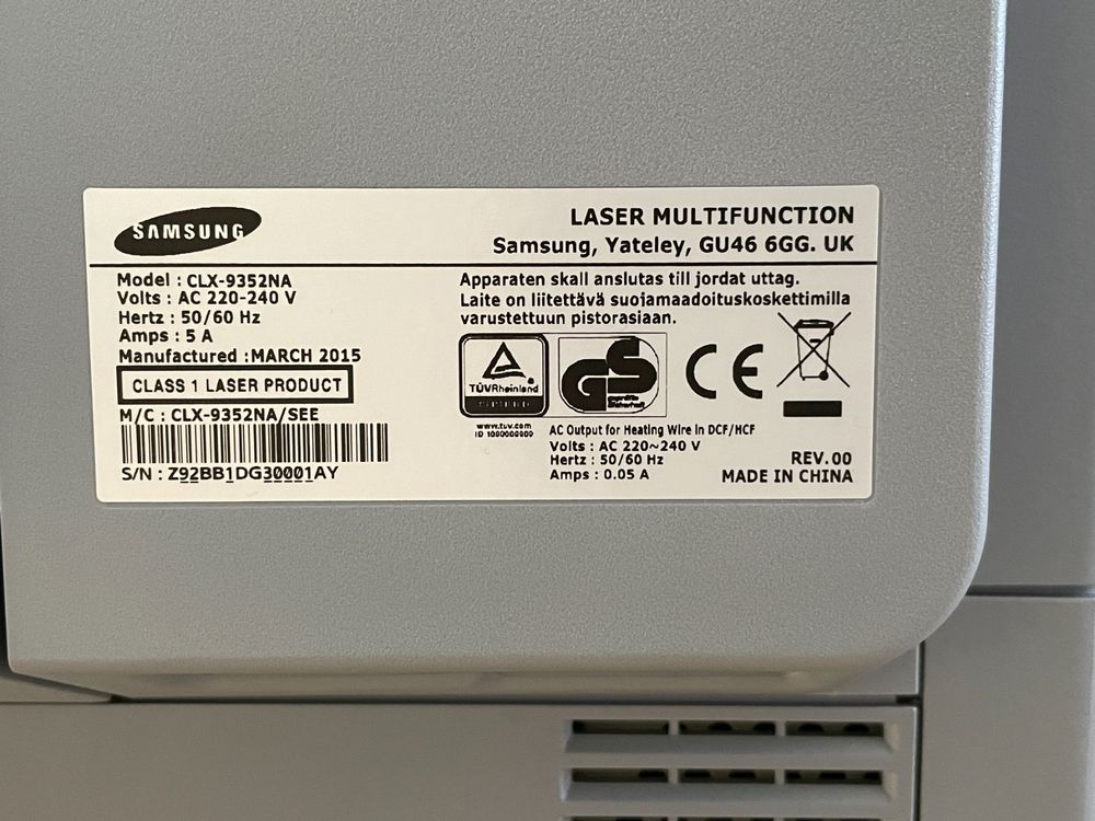 Samsung MultiXpress CLX-9352NA (A3 mit Broschüren-Finisher!) (Gebraucht) in Zihlschlacht für CHF ...