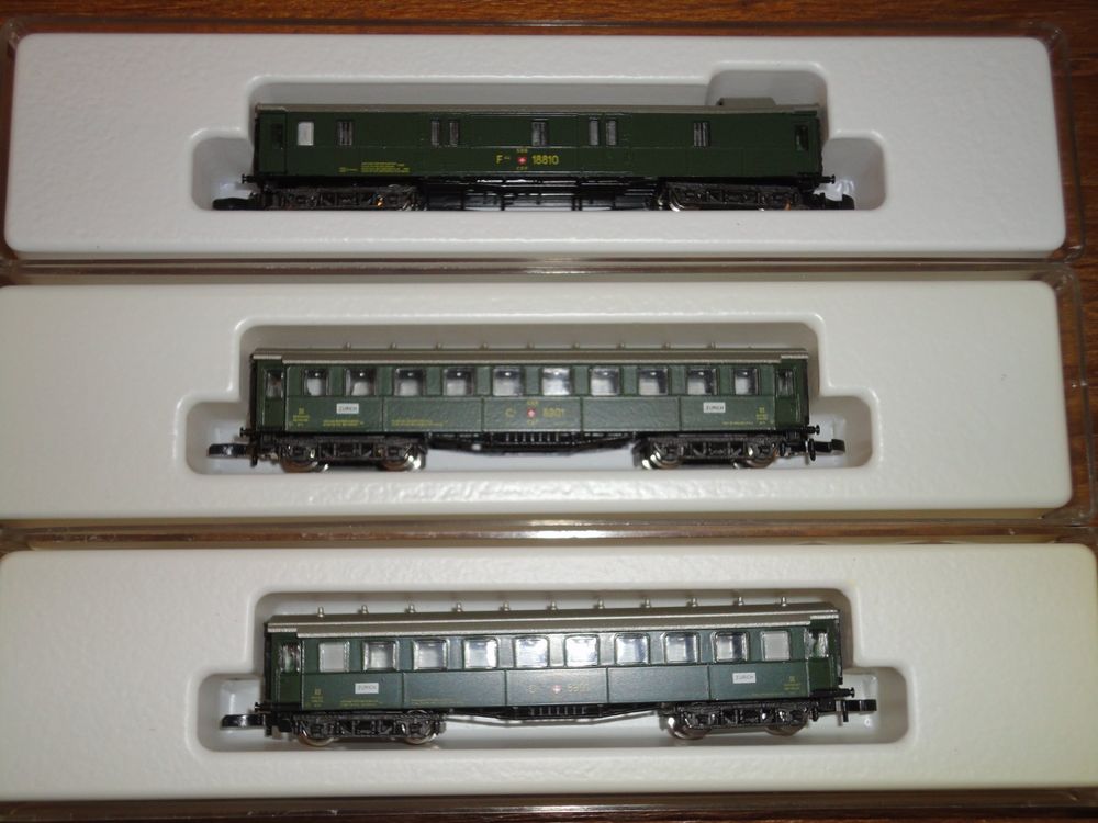 6-teiliger antiker SBB-Zug Märklin 8748 und 8749 Spur Z (Neu (gemäss ...