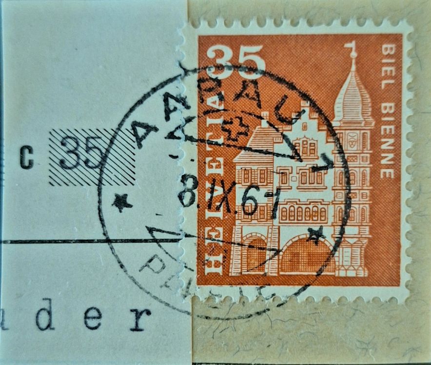 Timbre suisse Bienne oblitéré AARAU (Gebraucht) in Genève für CHF 2.5 – mit Lieferung auf ...