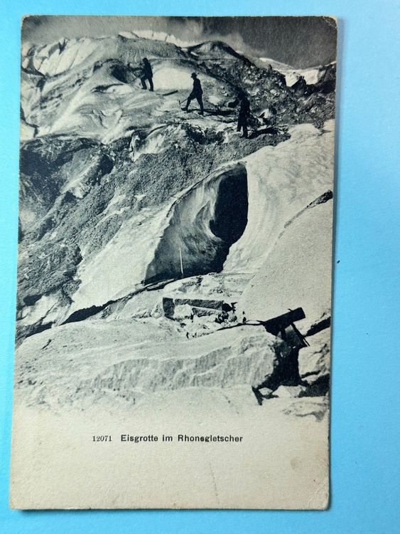Eisgrotte im Rhonegletscher - 1909 !!! - belebt | Kaufen auf Ricardo