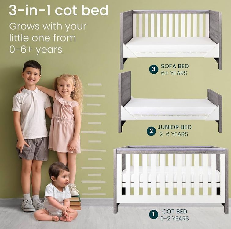 3-in-1 Cot Bed, 0-6 Years, Excellent Condition | Kaufen auf Ricardo