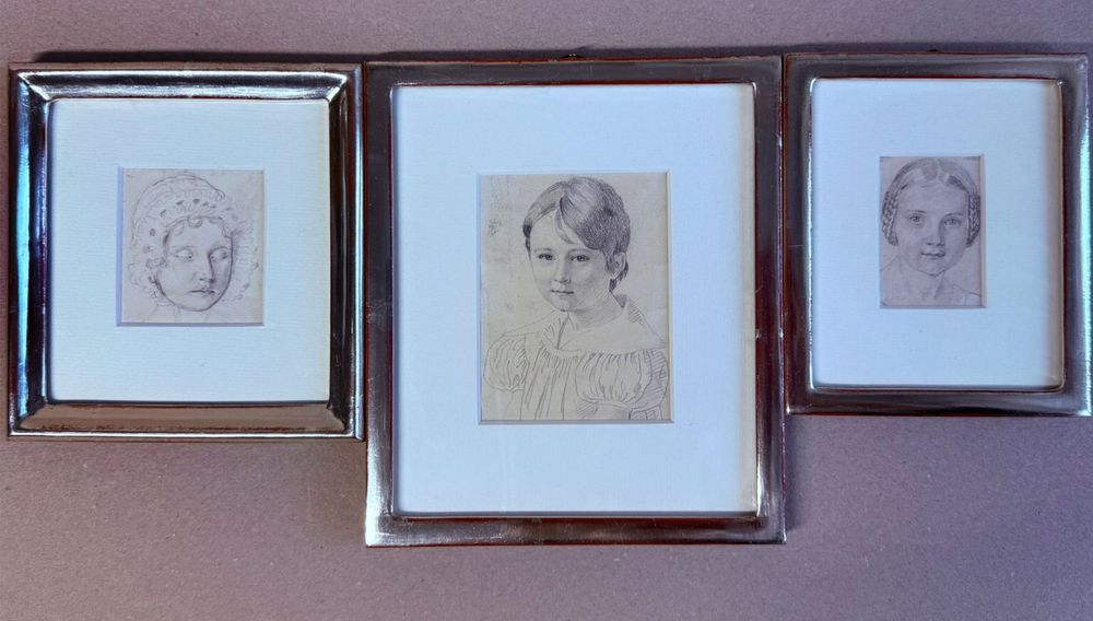 Melchior Paul von Deschwanden 3 Zeichnungen antik Mädchen (Gebraucht ...