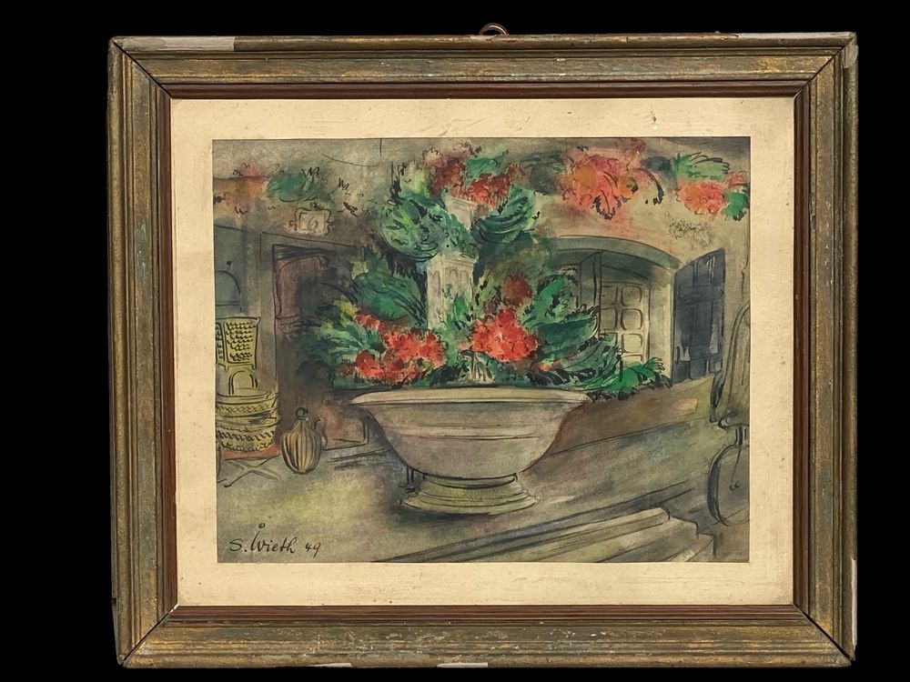 Farbenfrohes Original-Aquarell, Aarau, von S. Wieth 1949 (Gebraucht) in ...