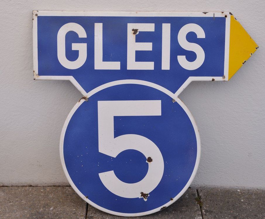 Alte Originaltafel "Gleis 5" vom Hauptbahnhof Zürich (Gebraucht) in ...