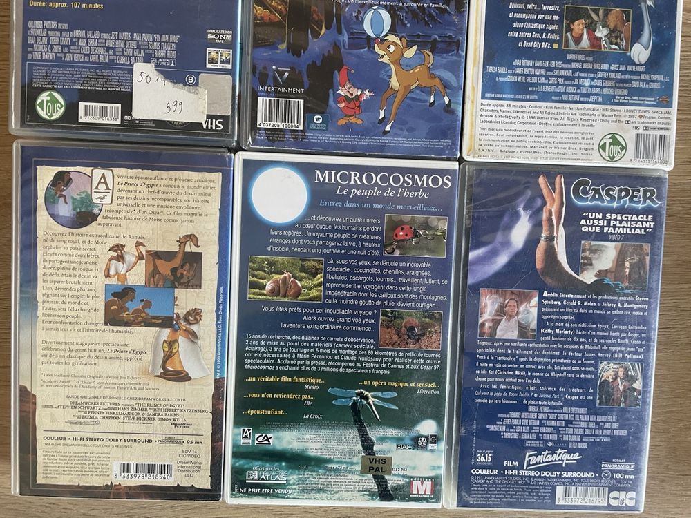 K7 VHS : Space Jam Rudolph Microcosmos Casper Prince d’Egypt | Acheter ...