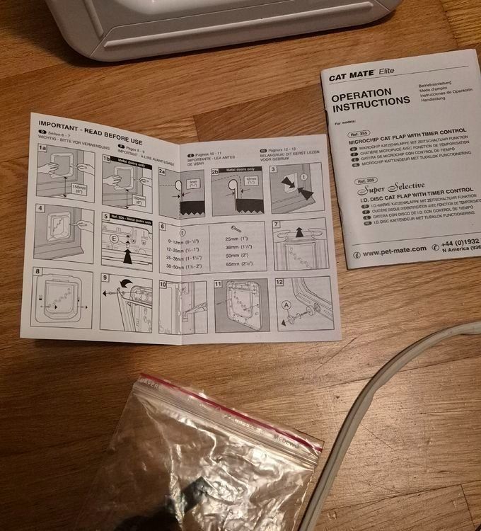 Mikrochip Katzenklappe mit Zeitschaltuhr und bis zu 9 Katzen (Gebraucht ...