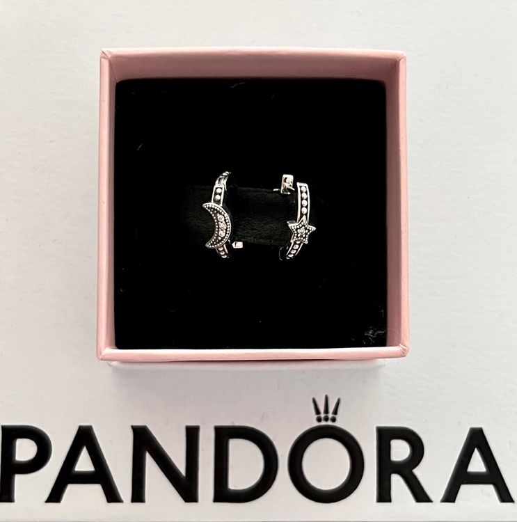 Pandora Hoops Crescent Moon & Stars Ohrringe/Kreolen NEU (Neu (gemäss ...