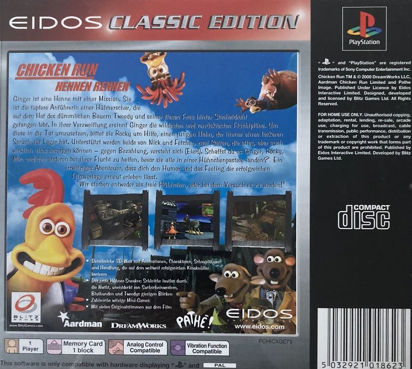Chicken Run Hennen Rennen - SONY PS1 (Gebraucht) in Jonschwil für CHF ...